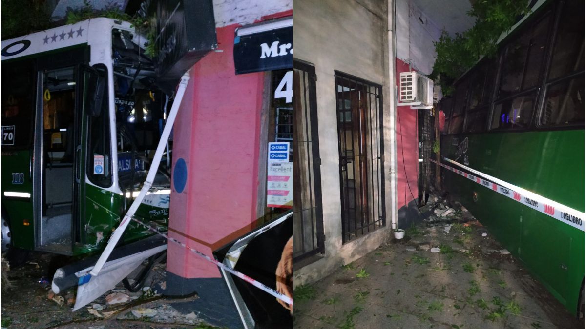 Un colectivo se incrustó en un comercio en Lanús
