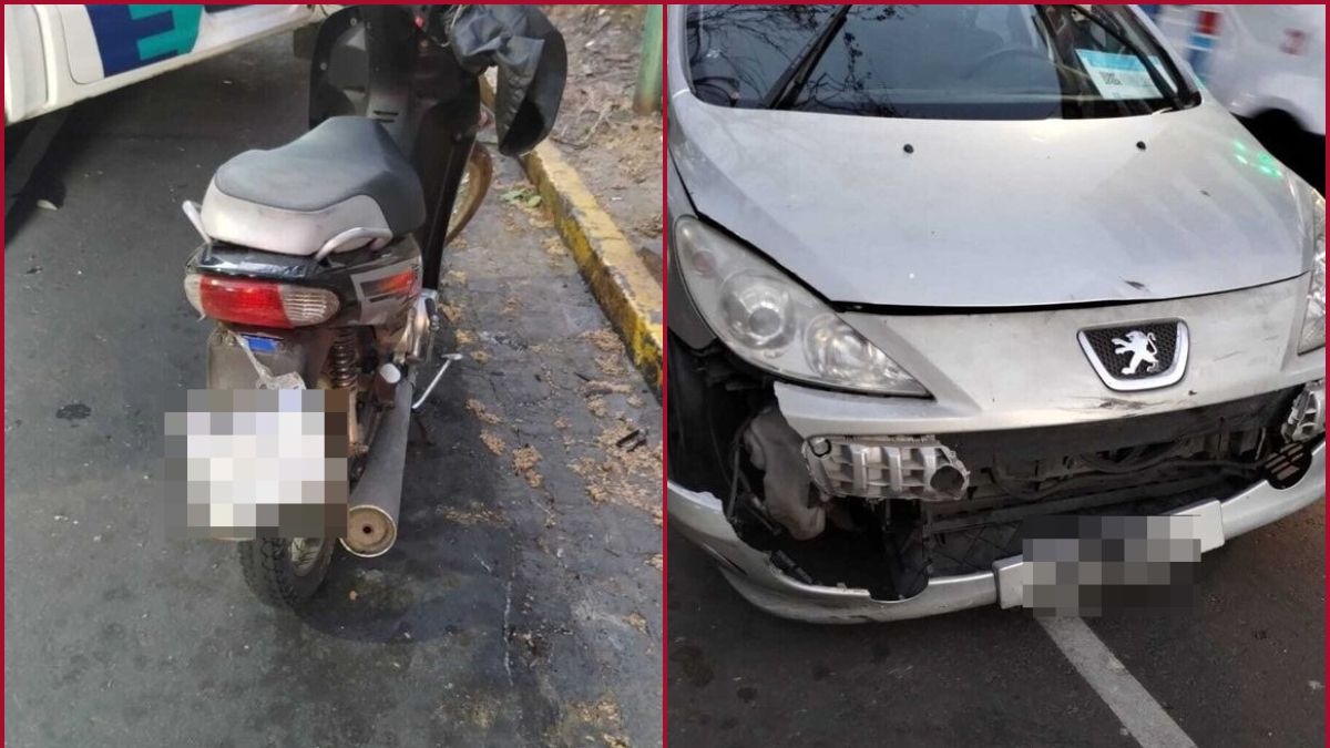 Choque entre una moto y un auto en Lomas: un herido y un gabinete de ...
