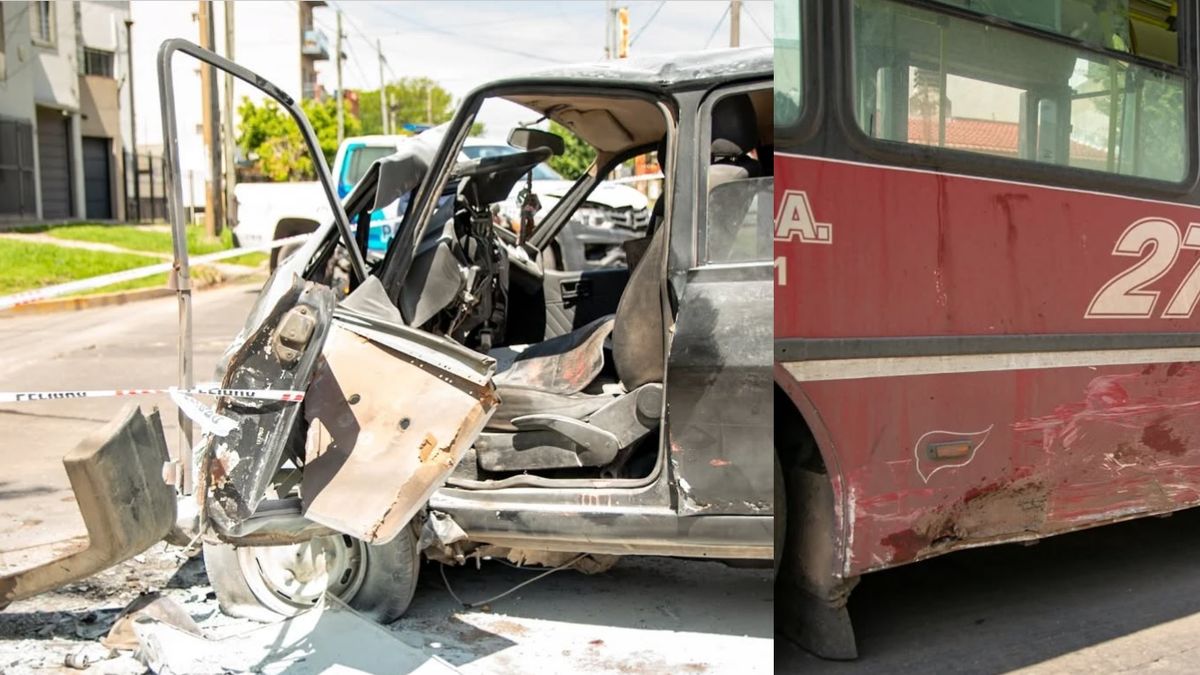 Terrible choque entre un auto y un colectivo en Quilmes: tres adultos y ...
