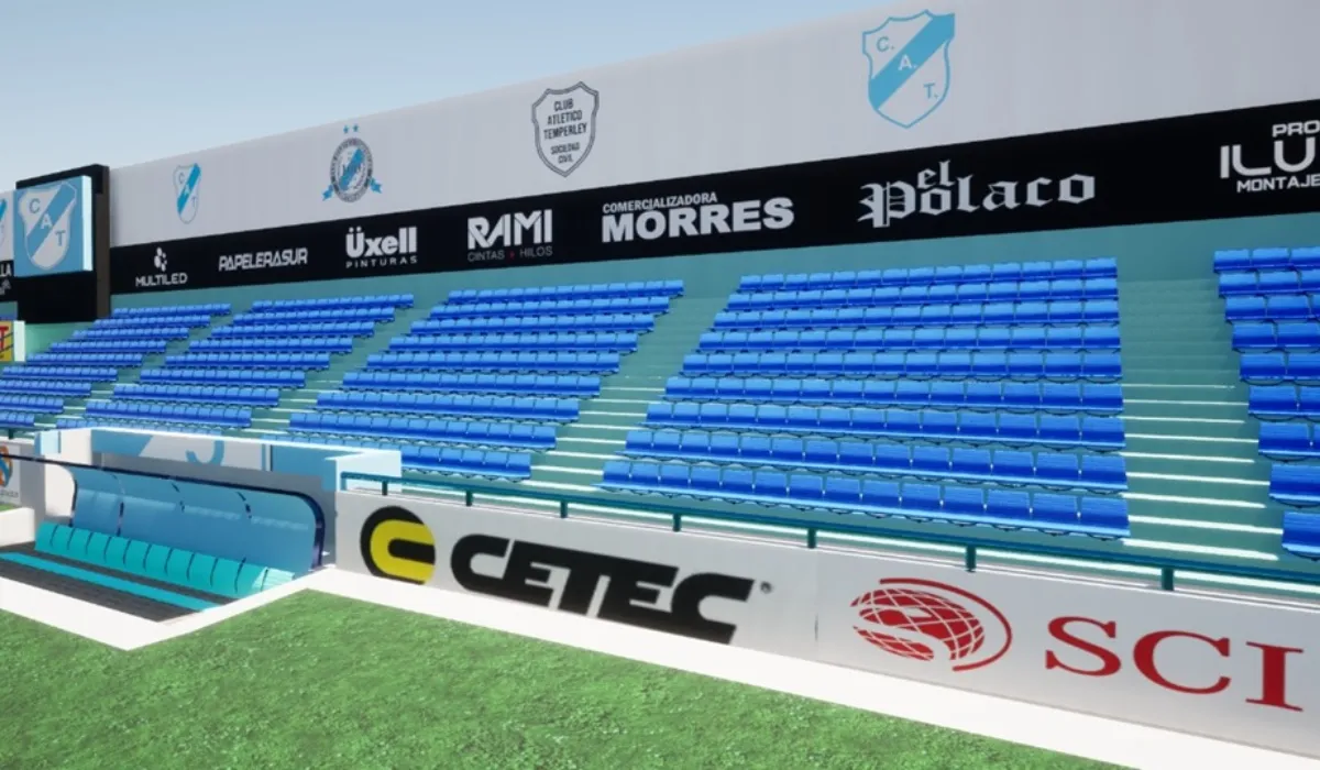 El Club Temperley sigue a paso firme en las obras de la nueva platea