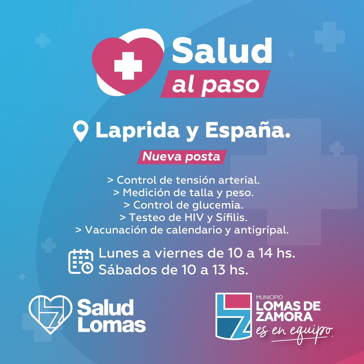 Salud al paso en Lomas: nueva posta sobre la calle Laprida