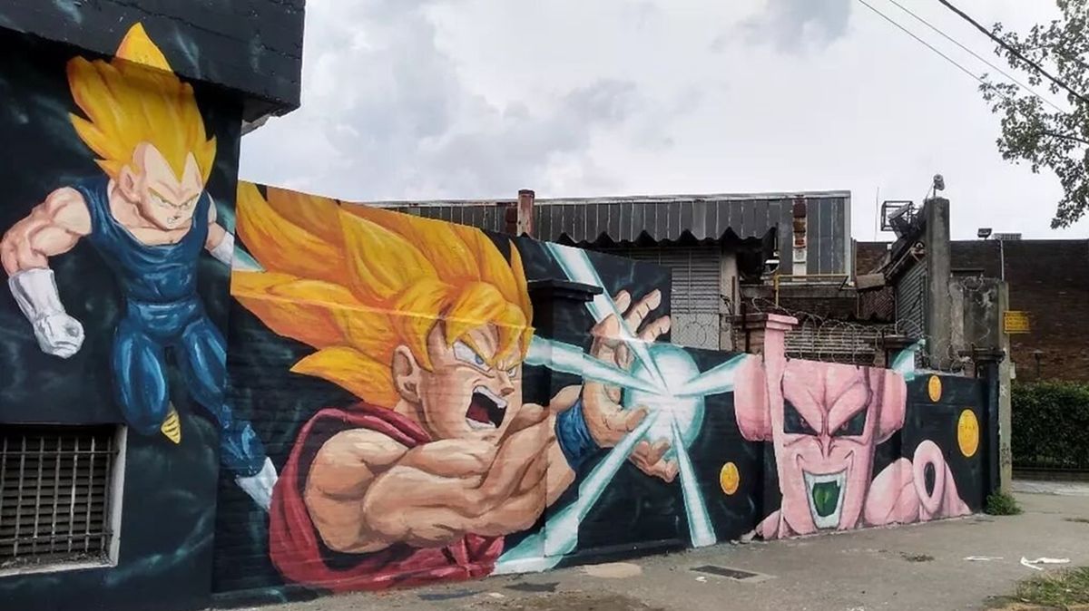 El mural de Dragon Ball Z que es furor en Burzaco y llena de nostalgia ...