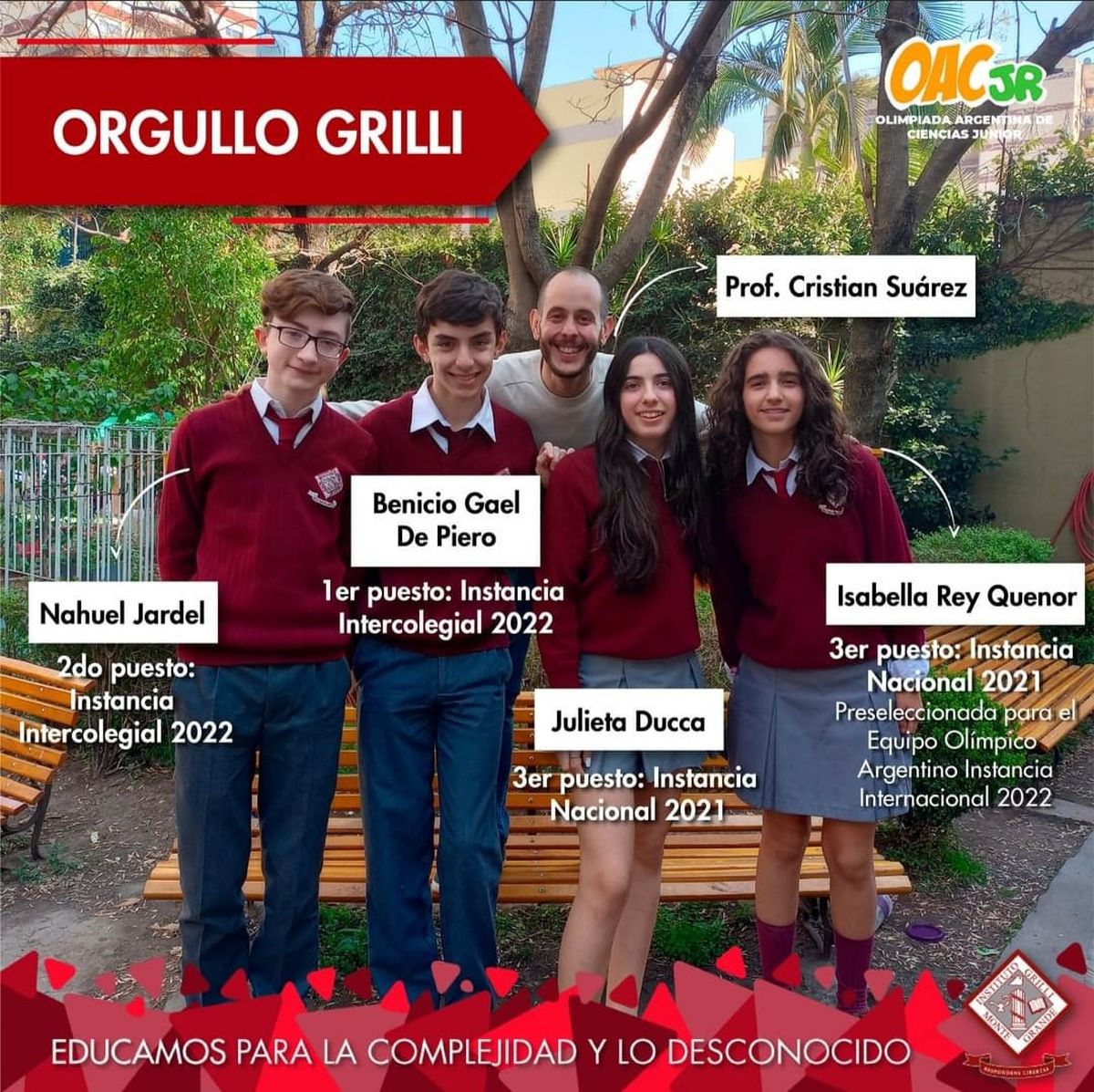 Alumnos del Grilli Monte Grande competirán en las Olimpiadas de ...
