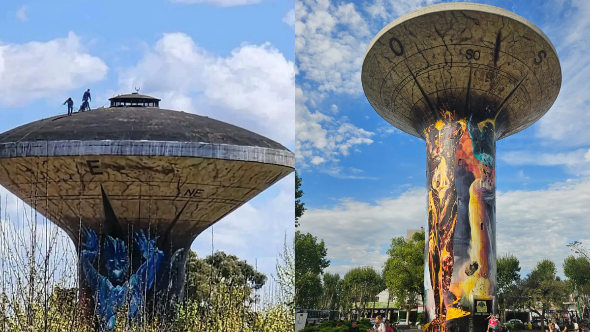 Realizan trabajos de pintura en el tanque de Monte Grande: los detalles